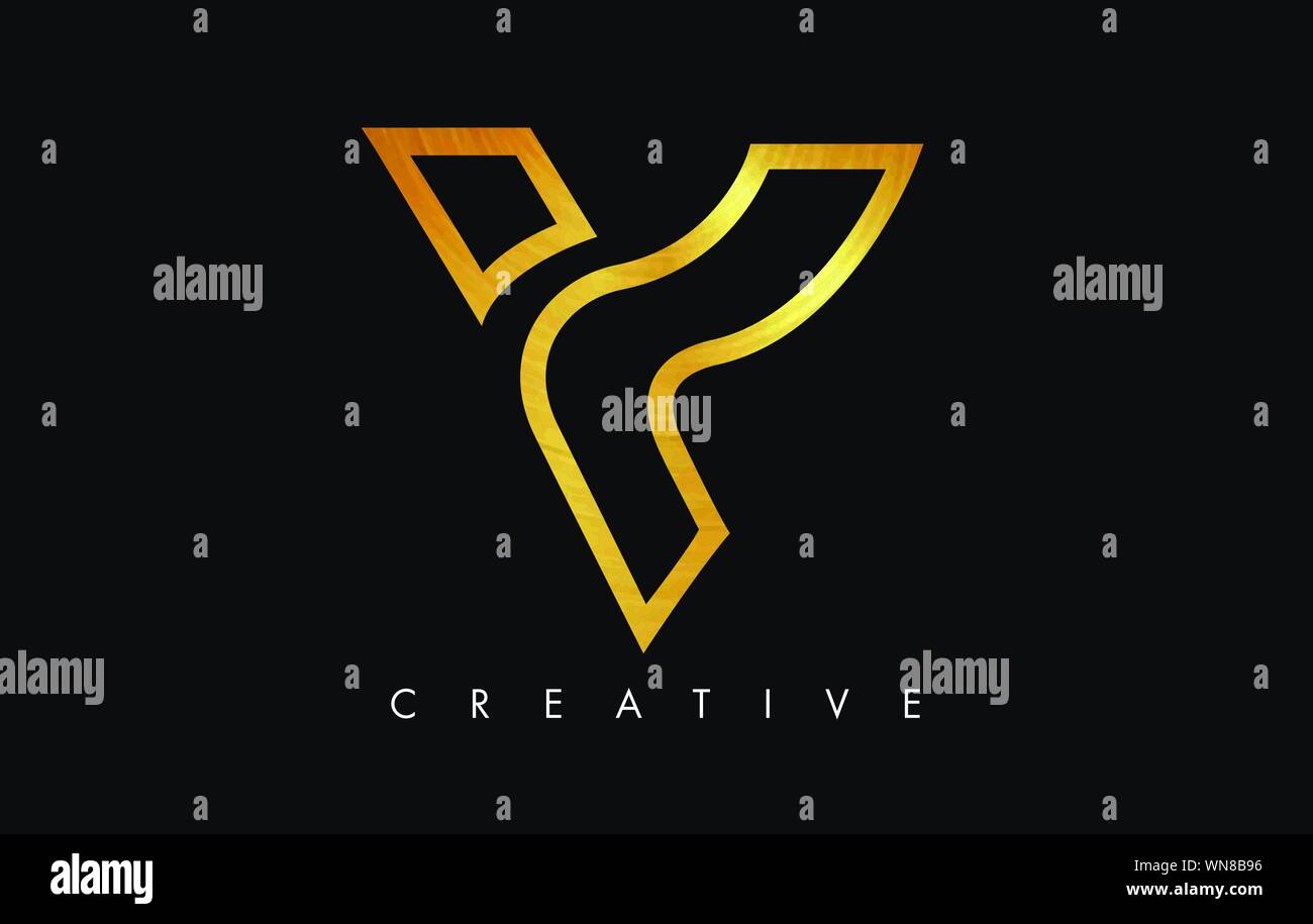 V Golden Letter Modern Trendy Design Logo. Letter V Gold Icon Logo with ...