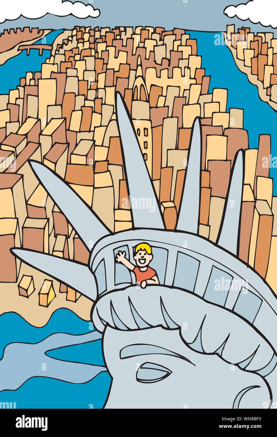 Statue Liberty Cartoon High Resolution Stock Photography and Images - Alamy