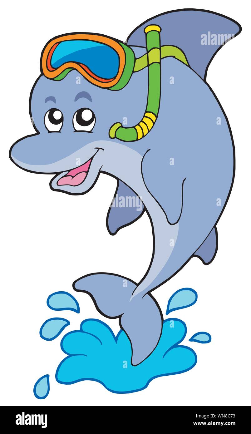 Dolphin snorkel diver Stock Vector Image & Art - Alamy