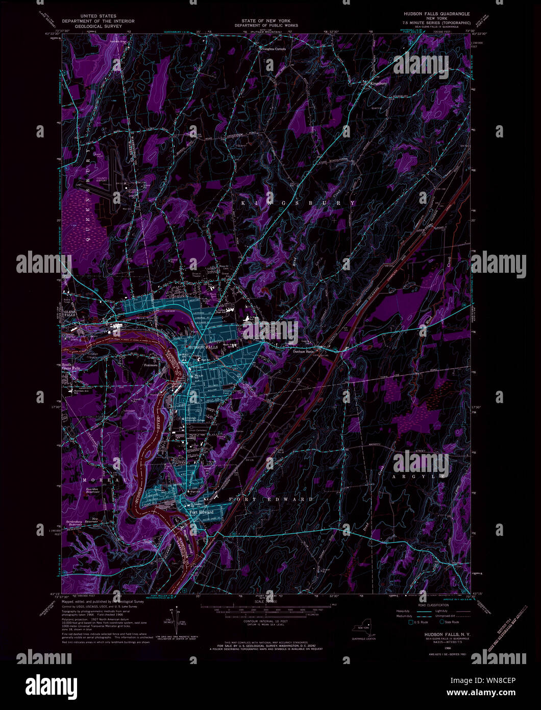 Hudson falls new york map hi-res stock photography and images - Alamy
