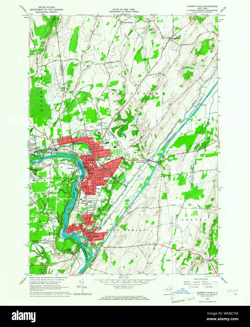 Map of hudson falls hi-res stock photography and images - Alamy