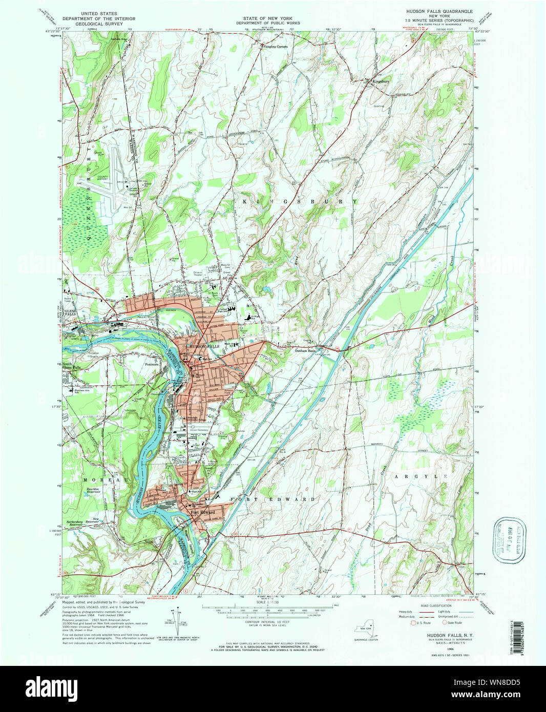 Map of hudson falls hi-res stock photography and images - Alamy