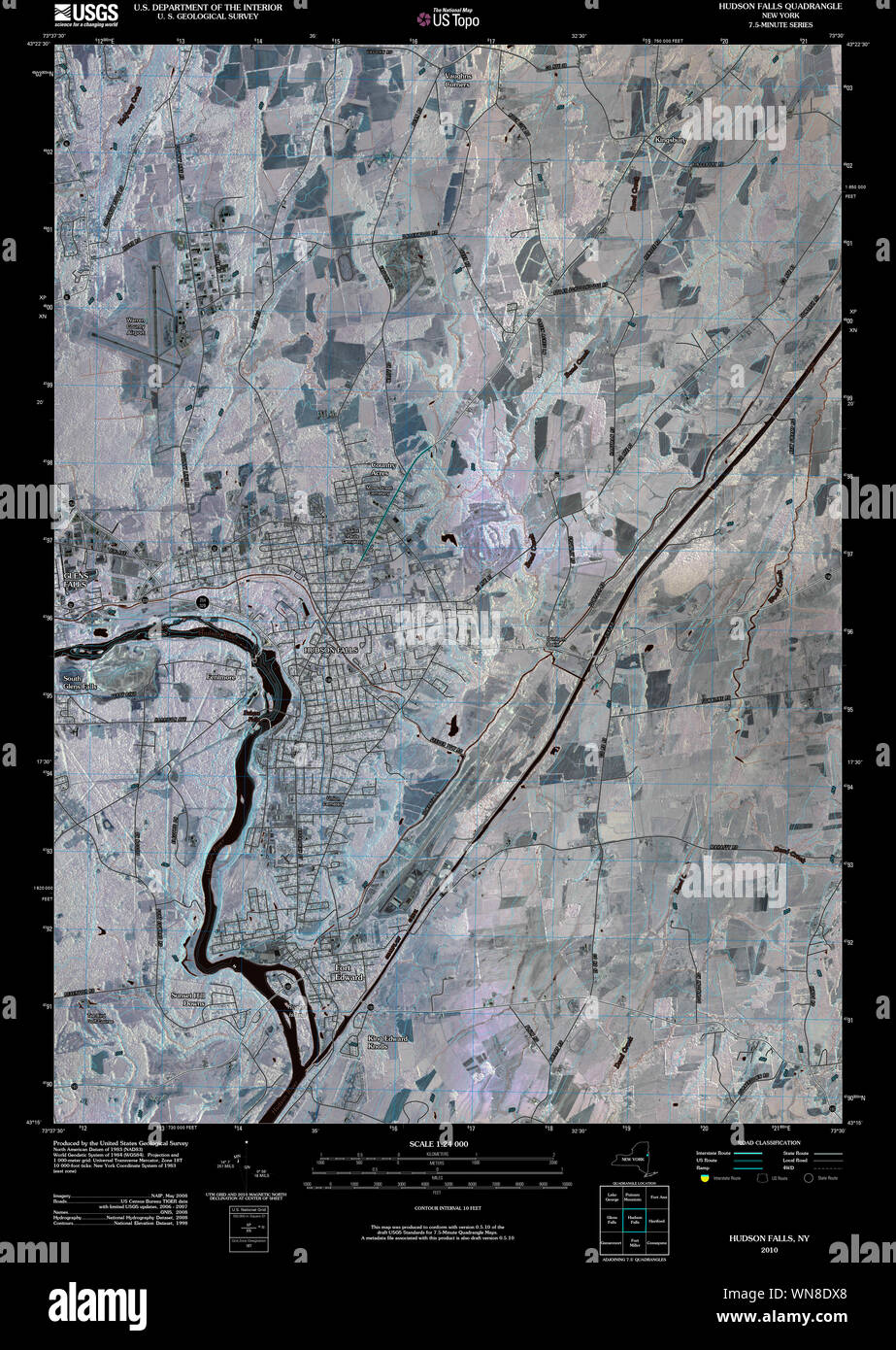Map of hudson falls hi-res stock photography and images - Alamy