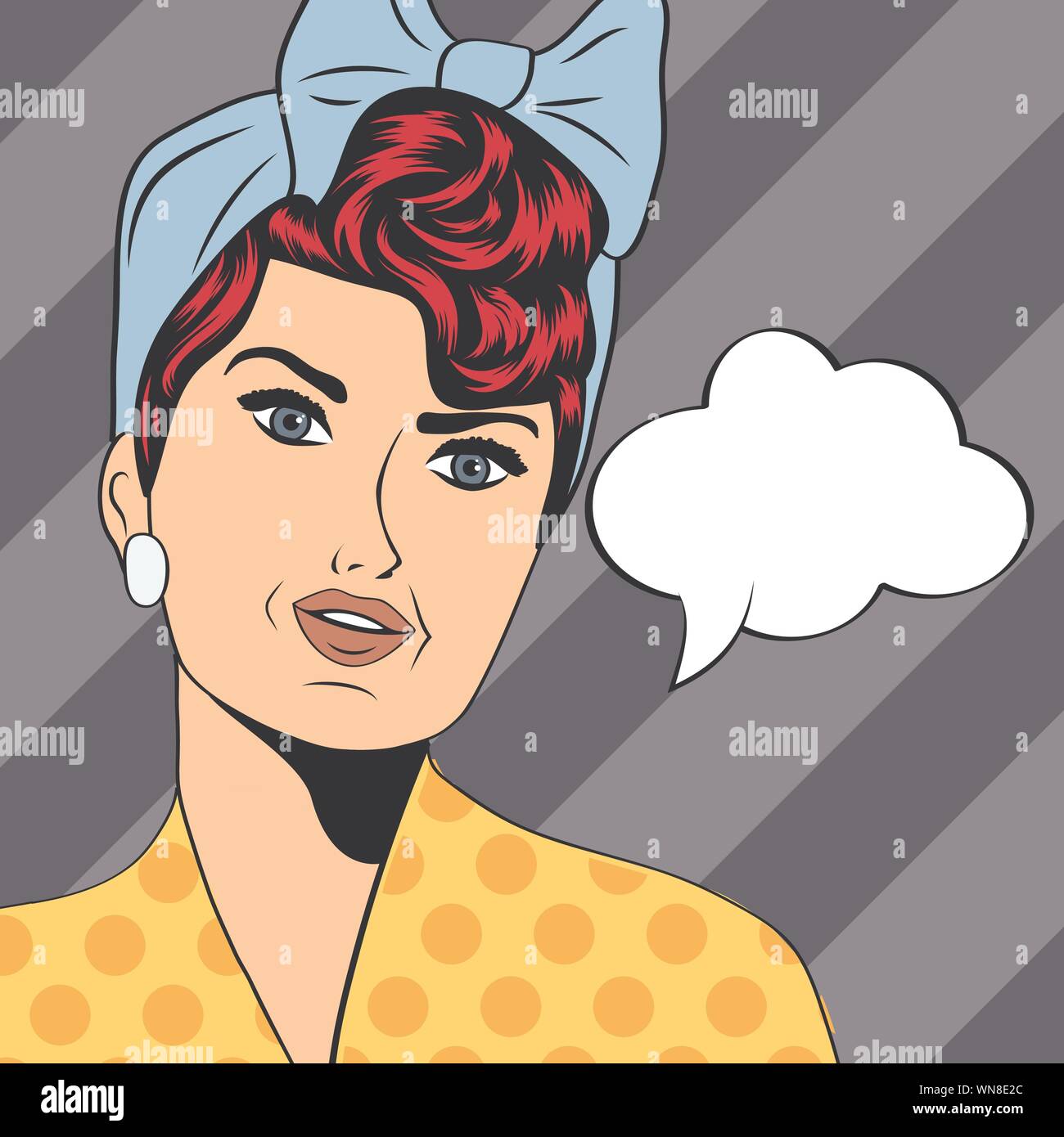 cute retro woman in comics style Stock Vector Image & Art - Alamy