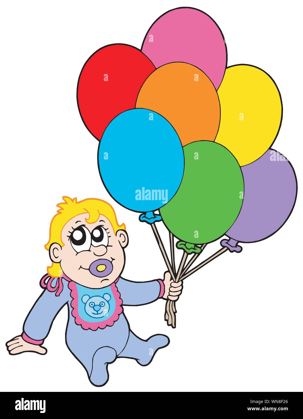 Baby with balloons Stock Vector Image & Art - Alamy