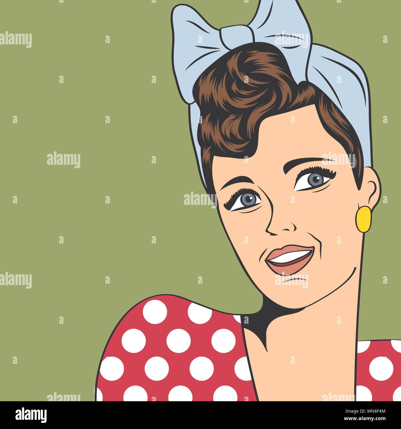 cute retro woman in comics style Stock Vector Image & Art - Alamy
