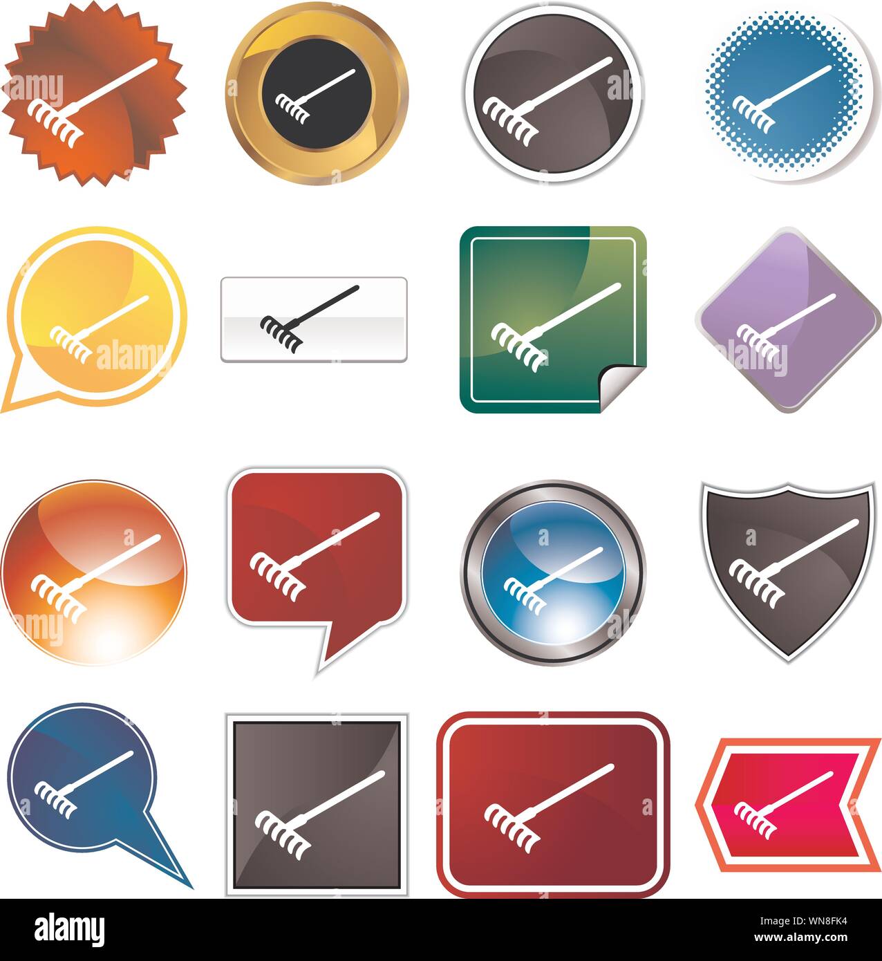 Rake Icon Set Stock Vector Image & Art - Alamy