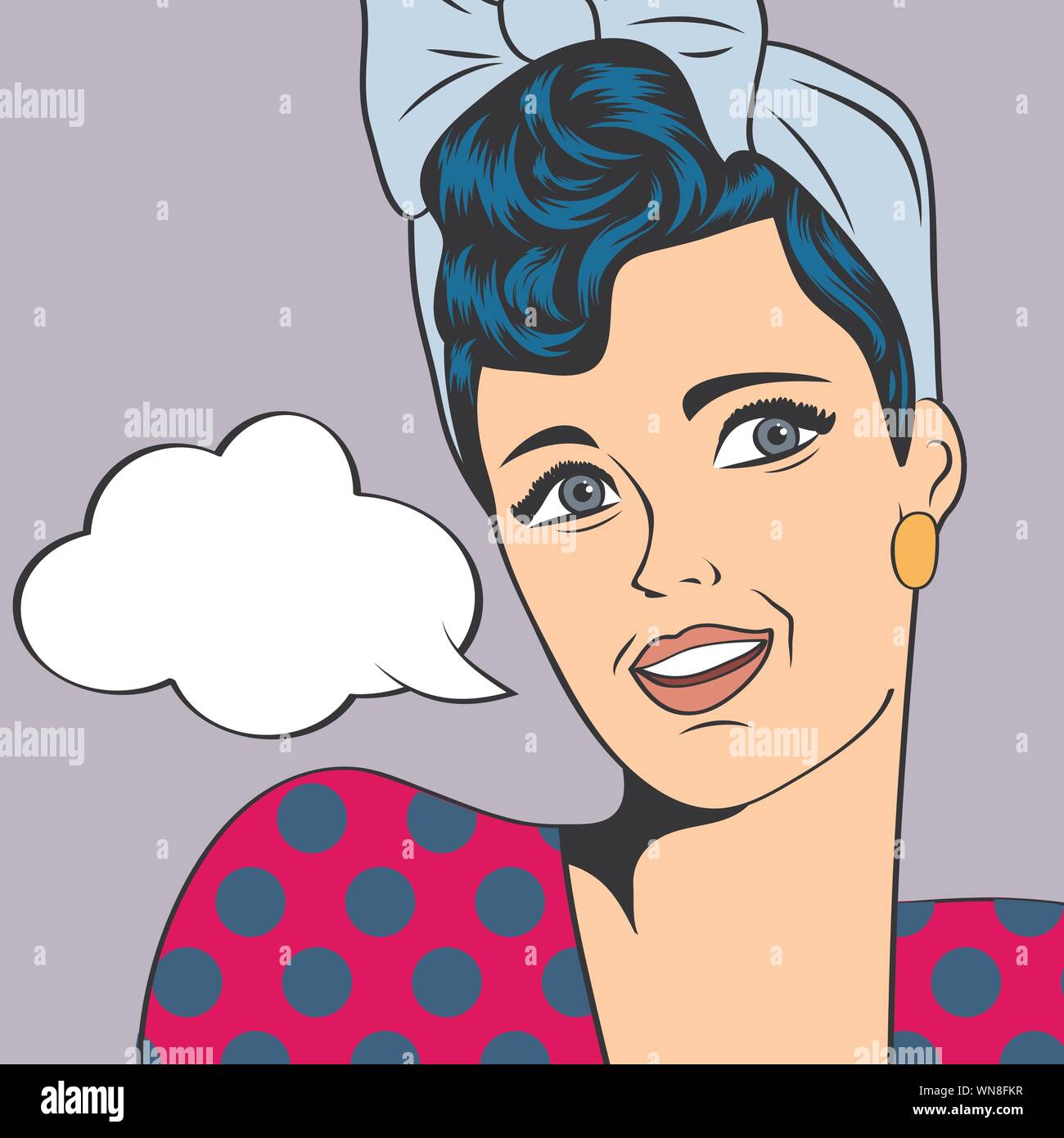 cute retro woman in comics style Stock Vector Image & Art - Alamy