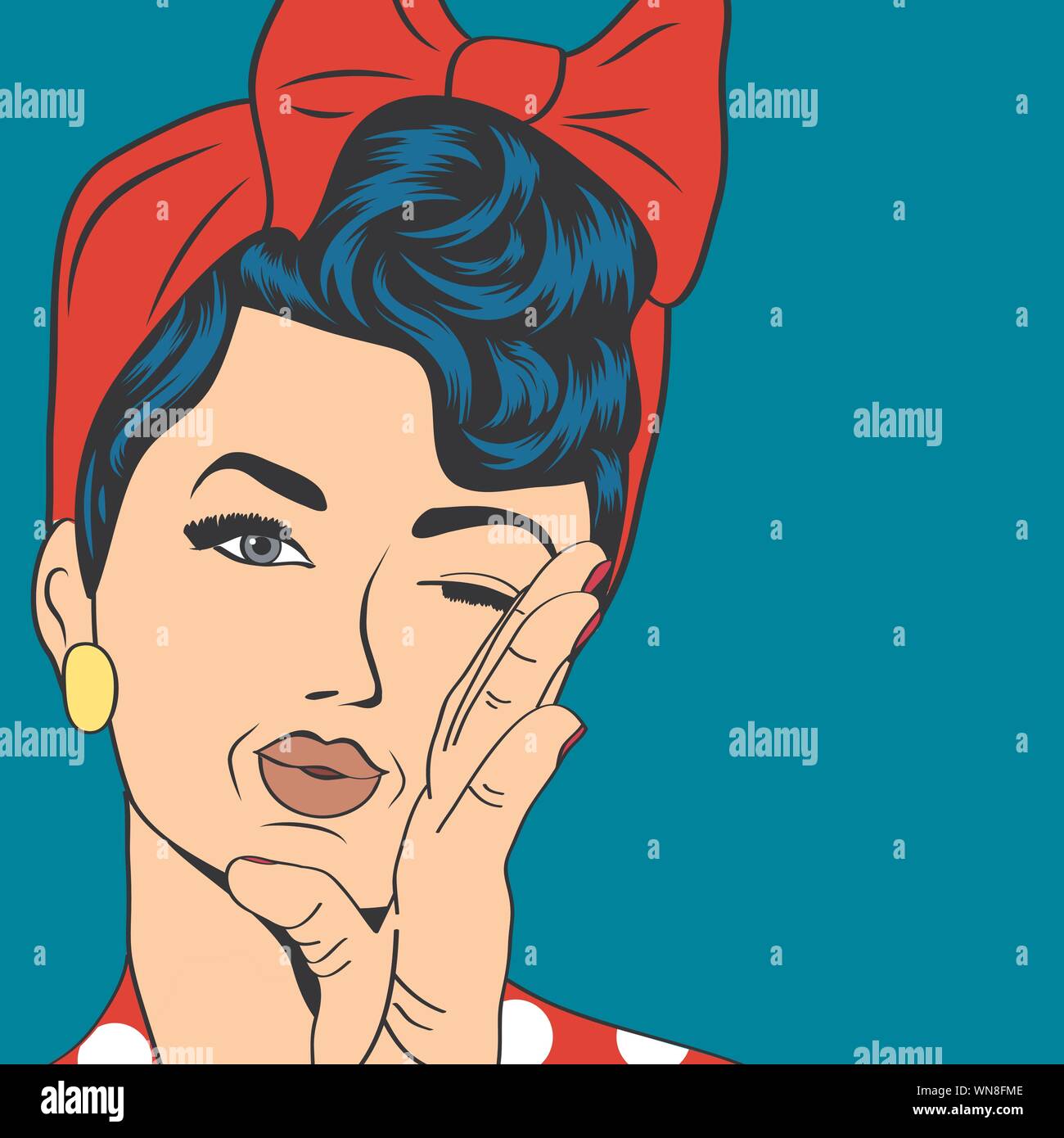 cute retro woman in comics Stock Vector Image & Art - Alamy