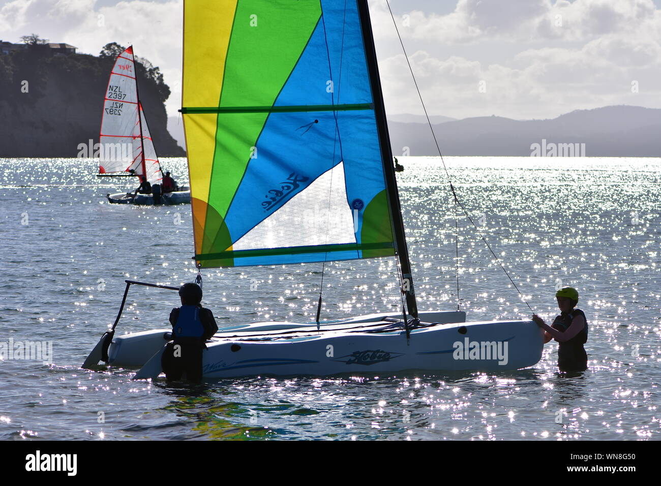 Racing catamaran rudder hi-res stock photography and images - Alamy