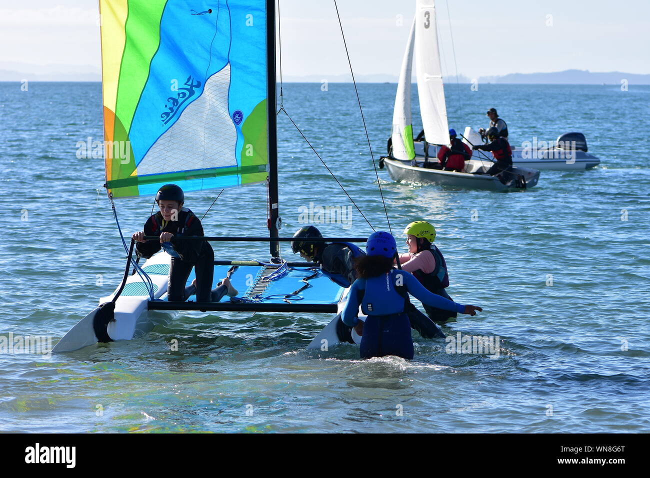 Racing catamaran rudder hi-res stock photography and images - Alamy