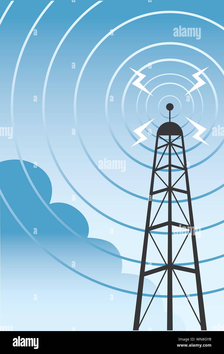 Tall radio tower Stock Vector Images - Alamy