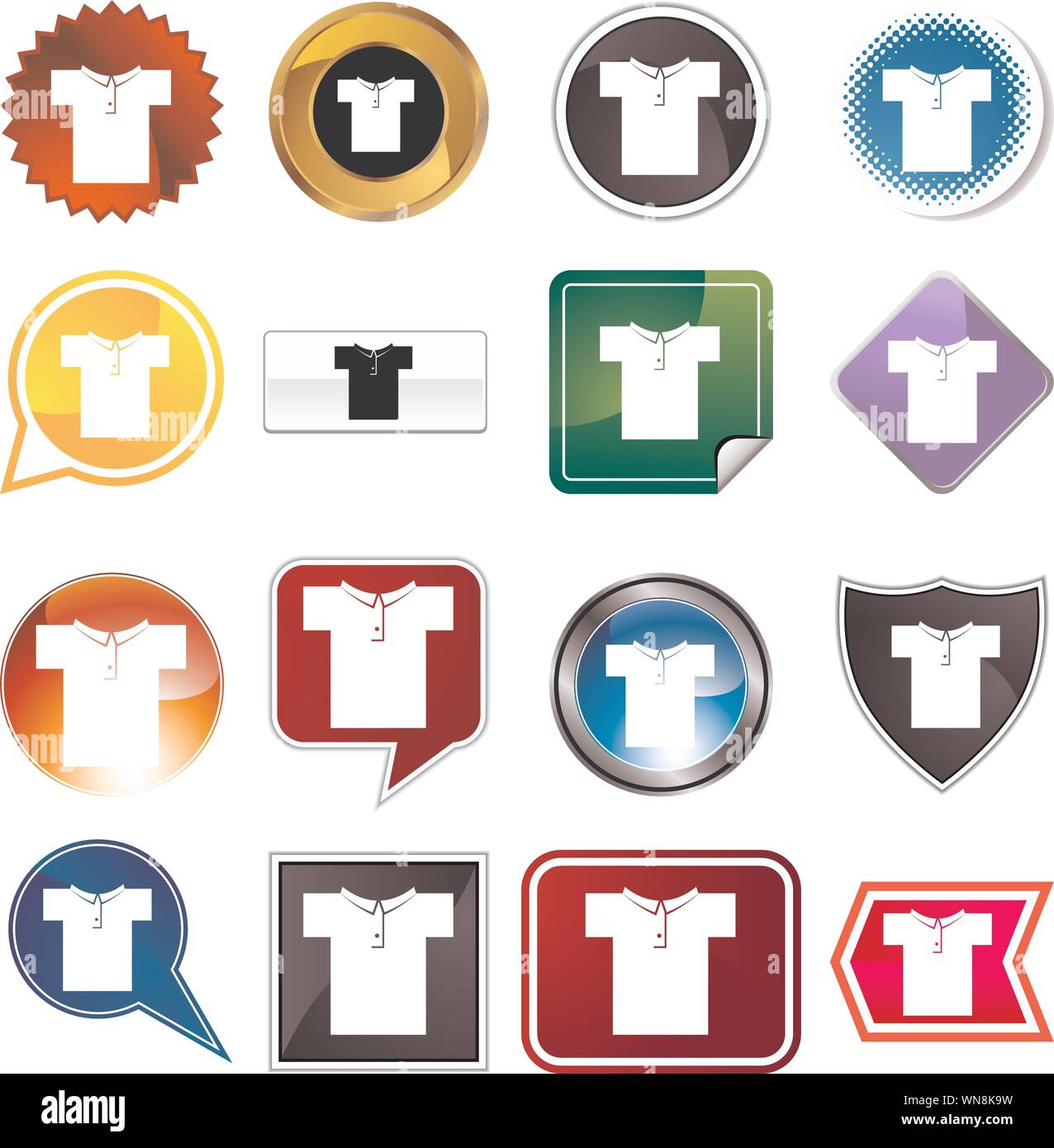 Black Collared Shirt Stock Vector Images - Alamy