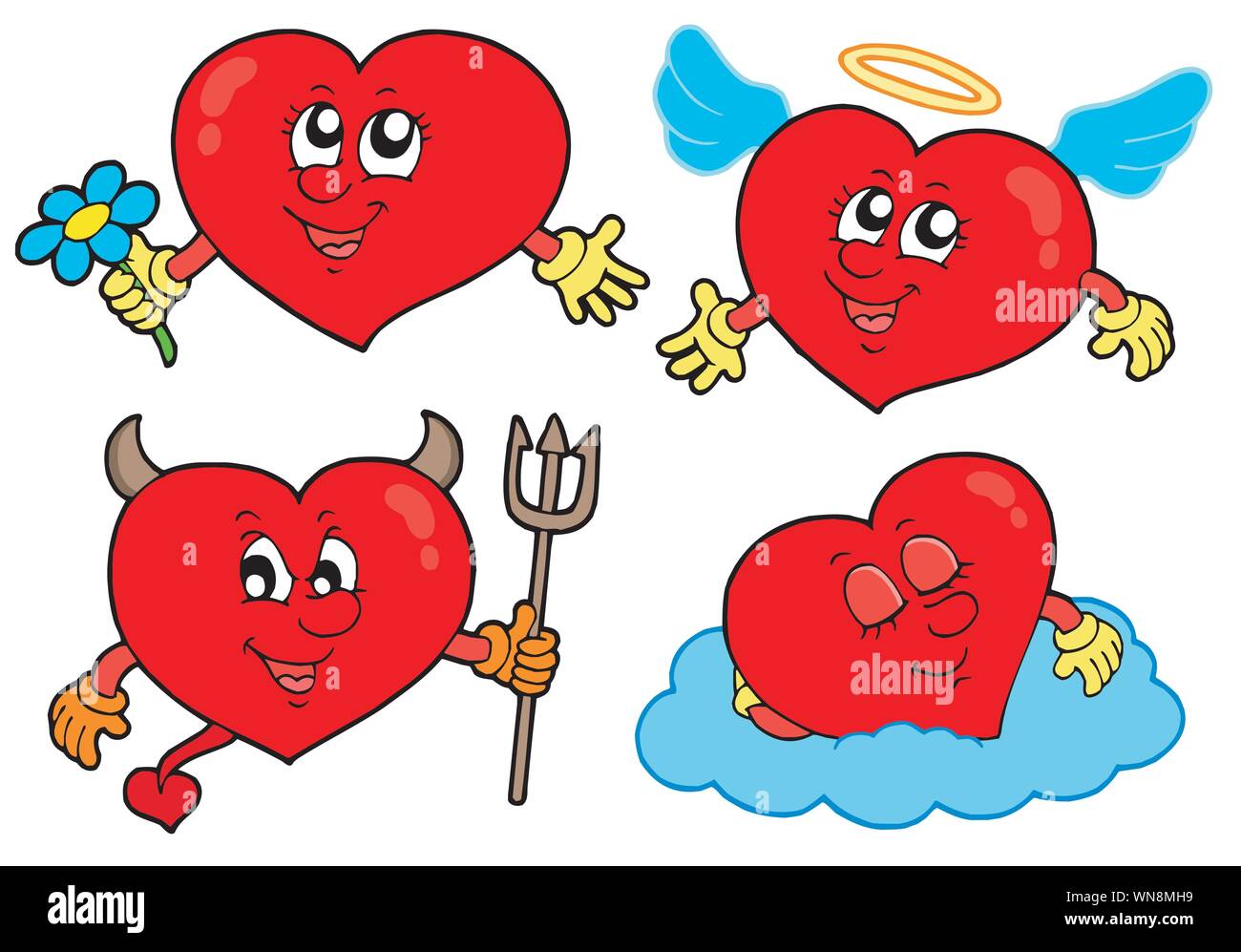 Cartoon hearts collection Stock Vector Image & Art - Alamy