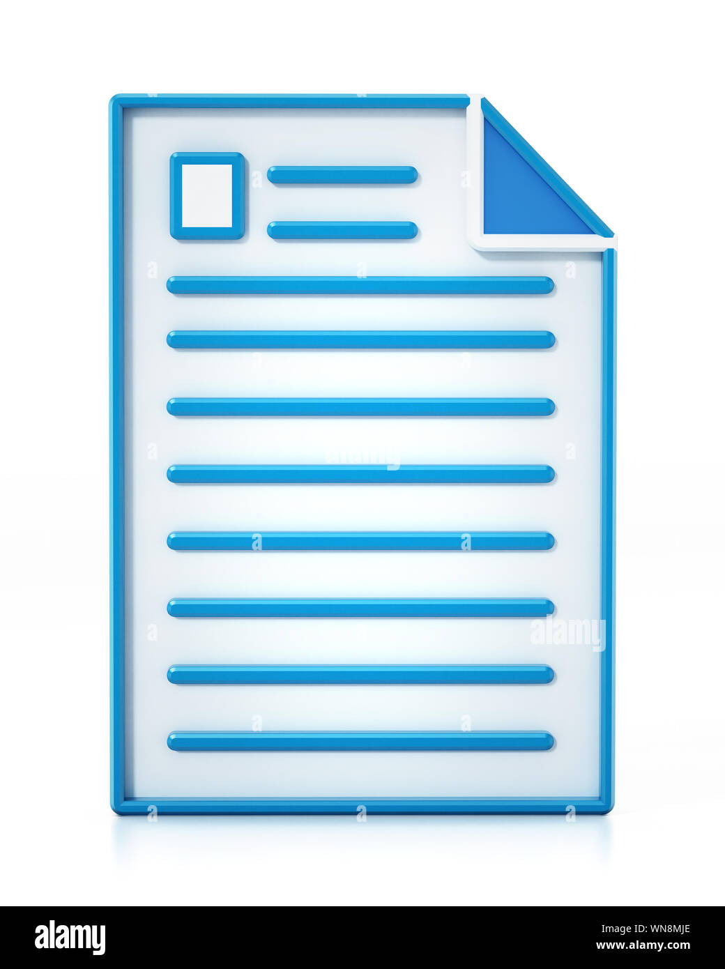 3D document symbol isolated on white background Stock Photo - Alamy