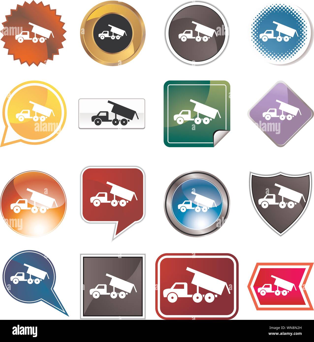 Dump Truck Icon Set Stock Vector Image & Art - Alamy
