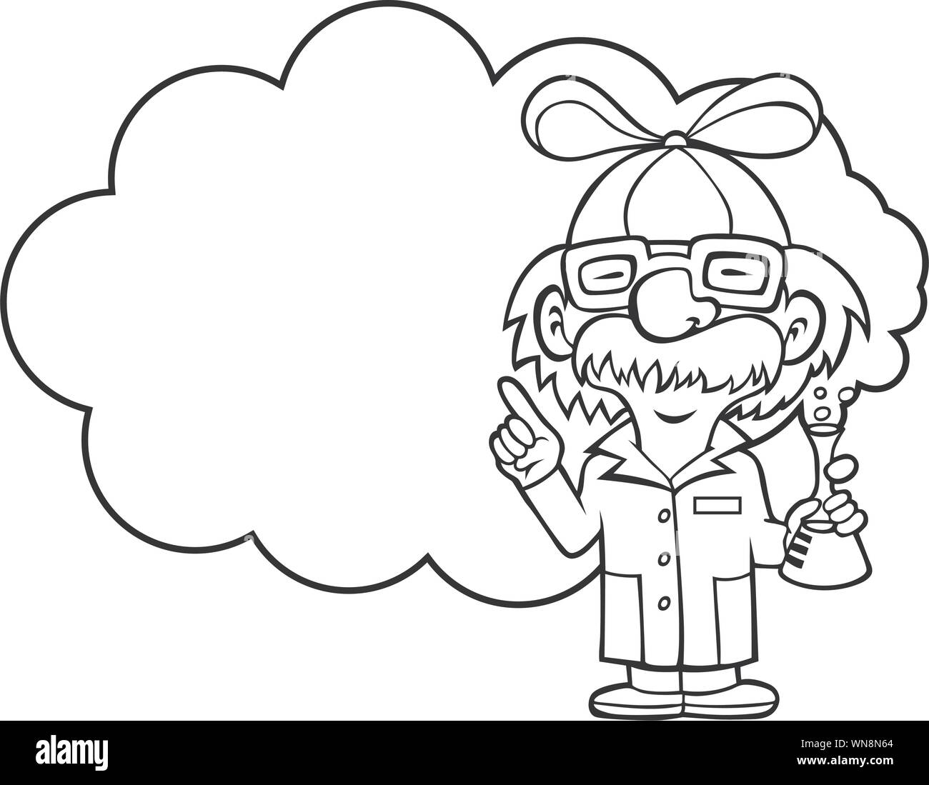 Playful Scientist Line Art Stock Vector Image & Art - Alamy