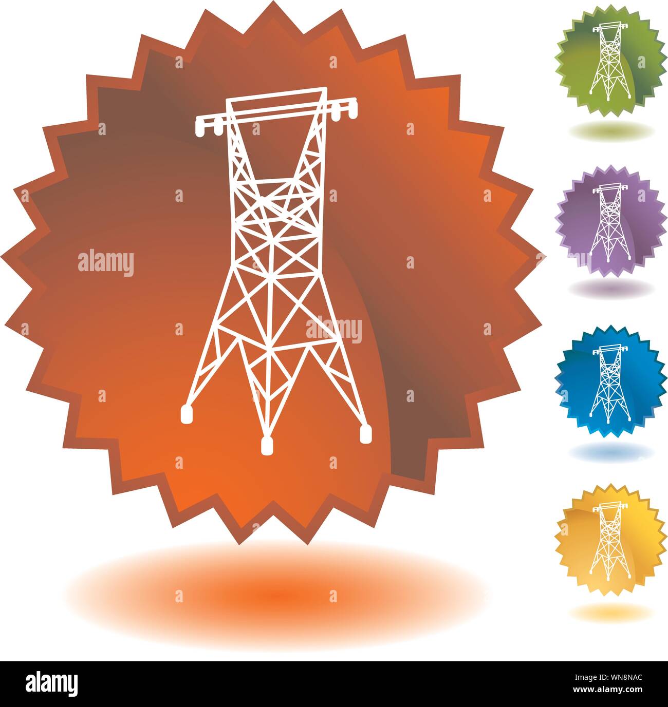 High voltage power lines transmitting Stock Vector Images - Alamy