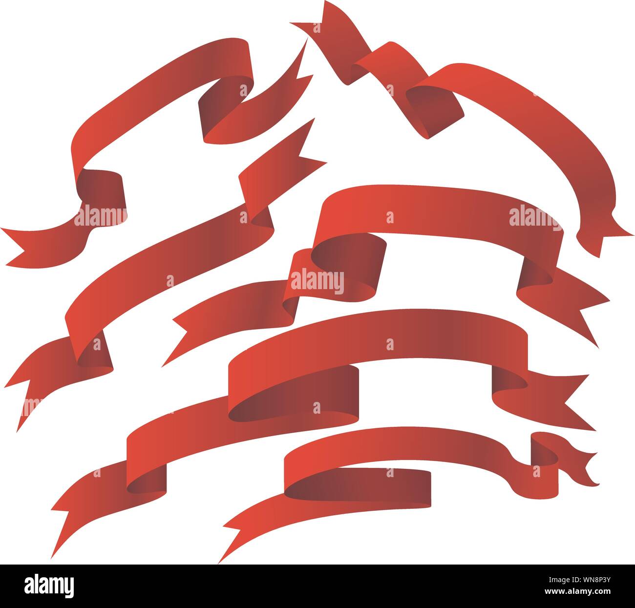 3D Red Ribbon Stock Vector Image & Art - Alamy