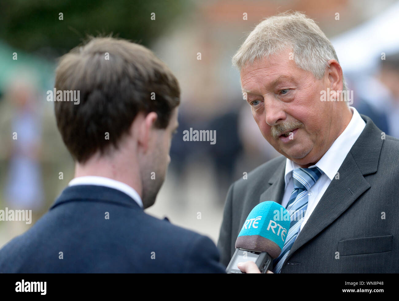 Sammy Wilson MP (DUP: East Antrim) on College Green, Westminster ...