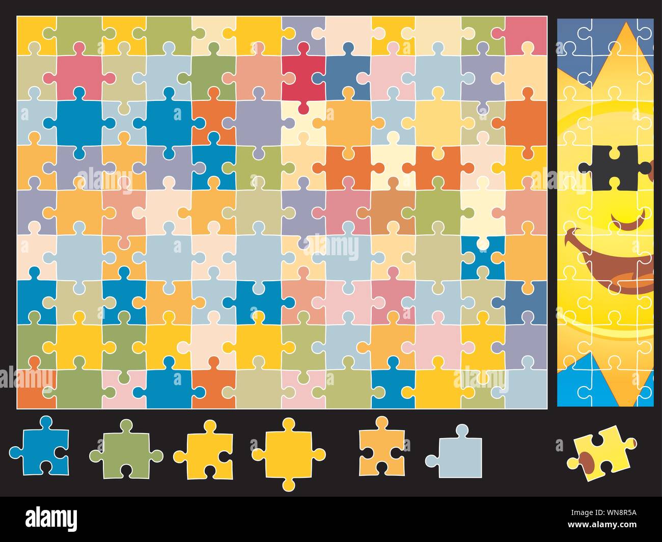 Sunshine Puzzle Pieces Stock Vector Image & Art - Alamy