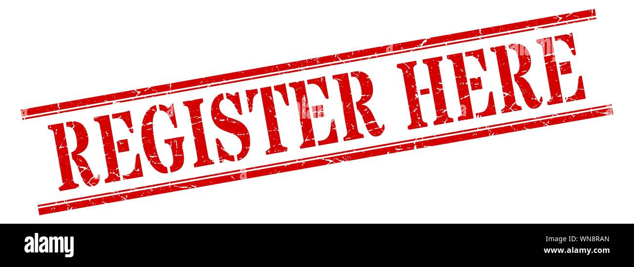 register here stamp. register here square grunge sign. register here ...
