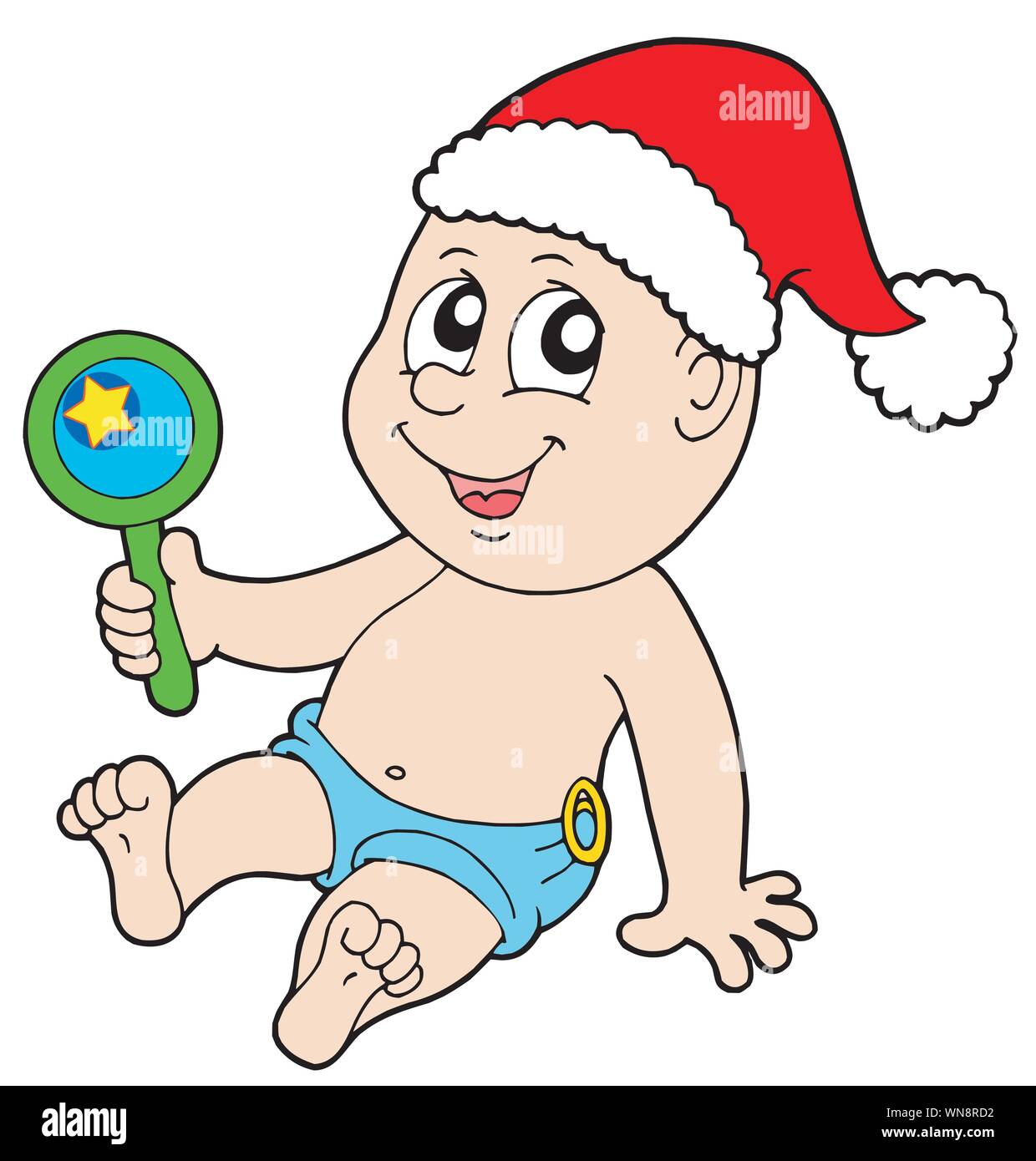 Christmas baby with rattle Stock Vector Image & Art - Alamy