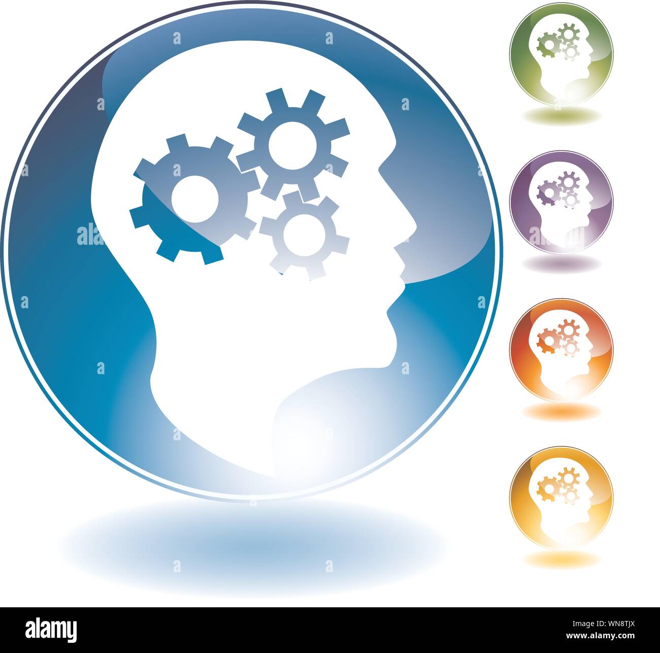 Cog Wheel Mind Crystal Icon Stock Vector Image & Art - Alamy