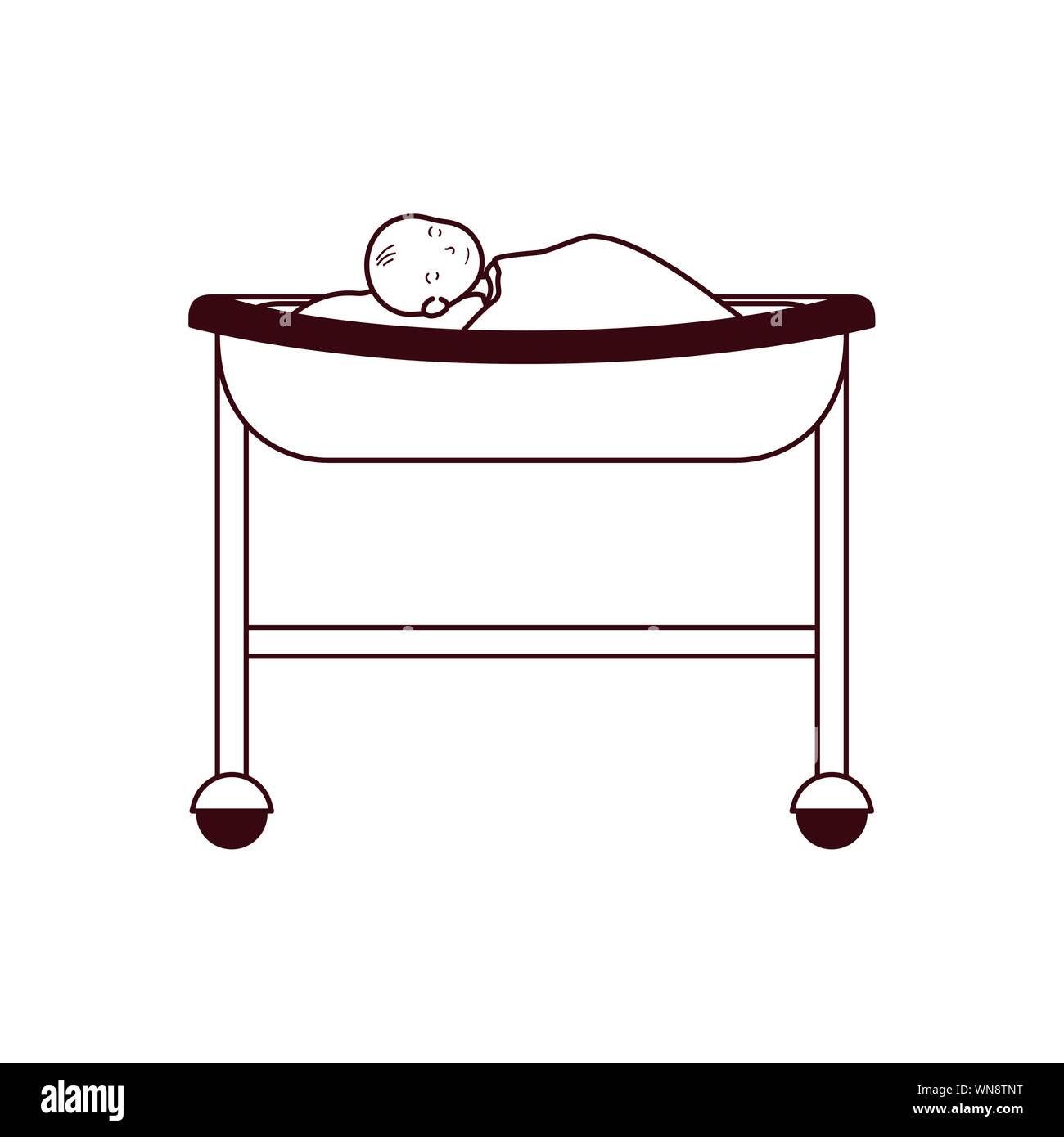 cute baby in stretcher hospital icon Stock Vector Image & Art - Alamy