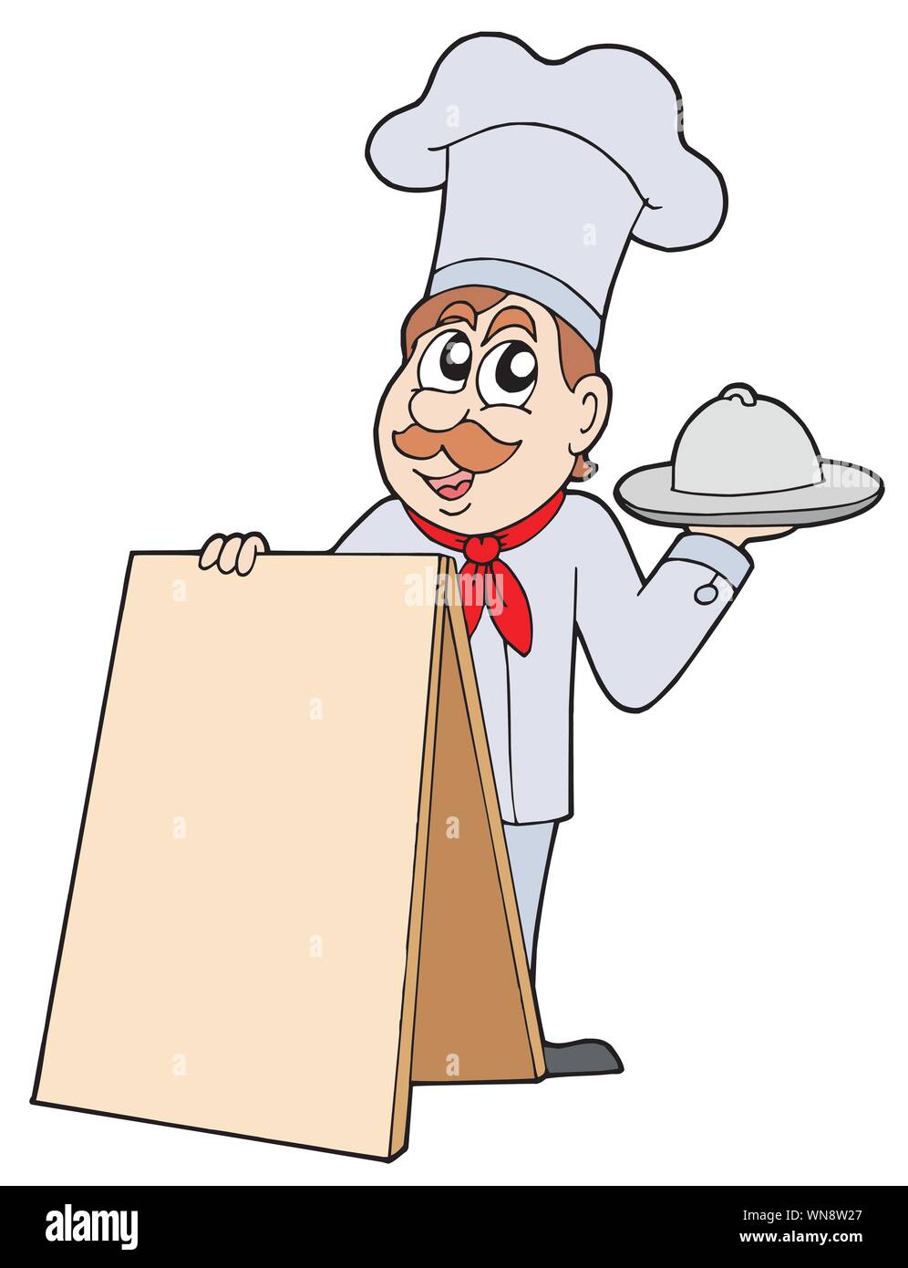 Chef with table Stock Vector Image & Art - Alamy