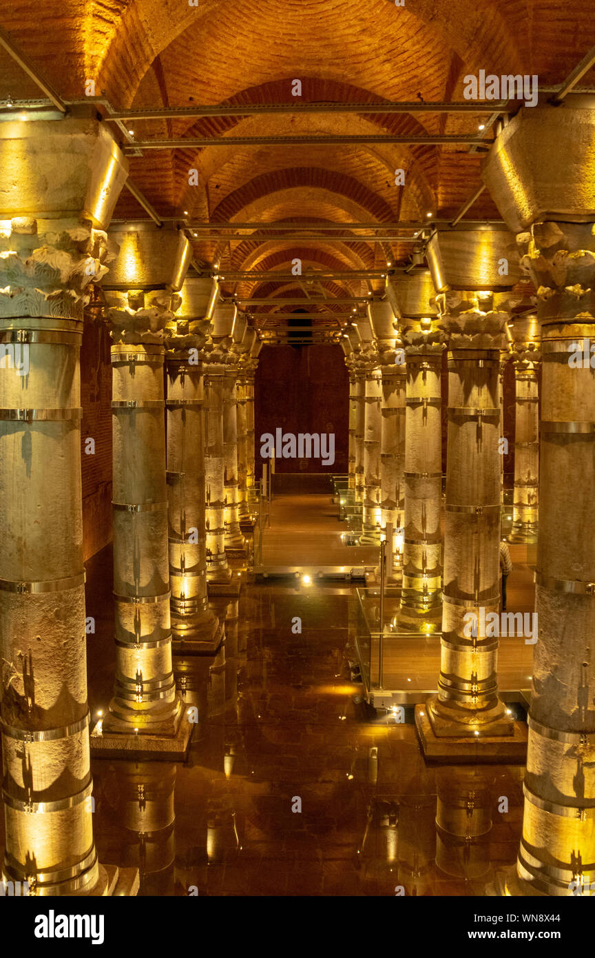 Small well-preserved and visitable part of underground Theodosius ...