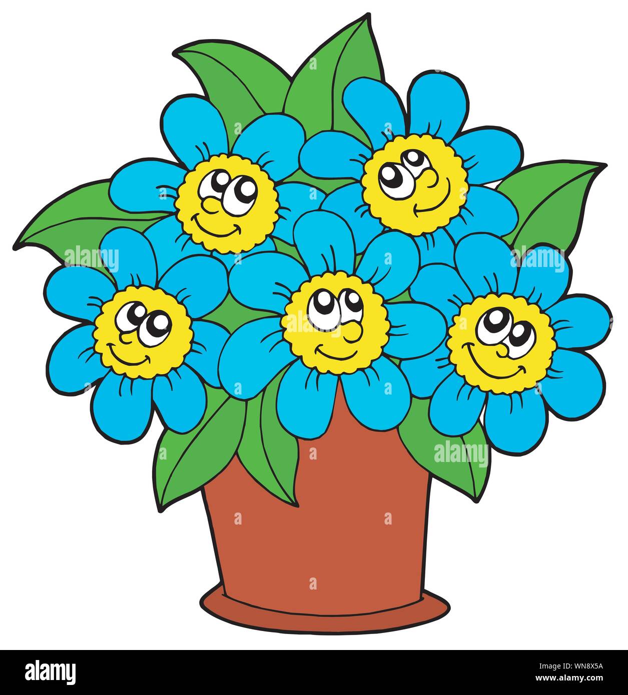 Cute flowers in pot Stock Vector Image & Art - Alamy