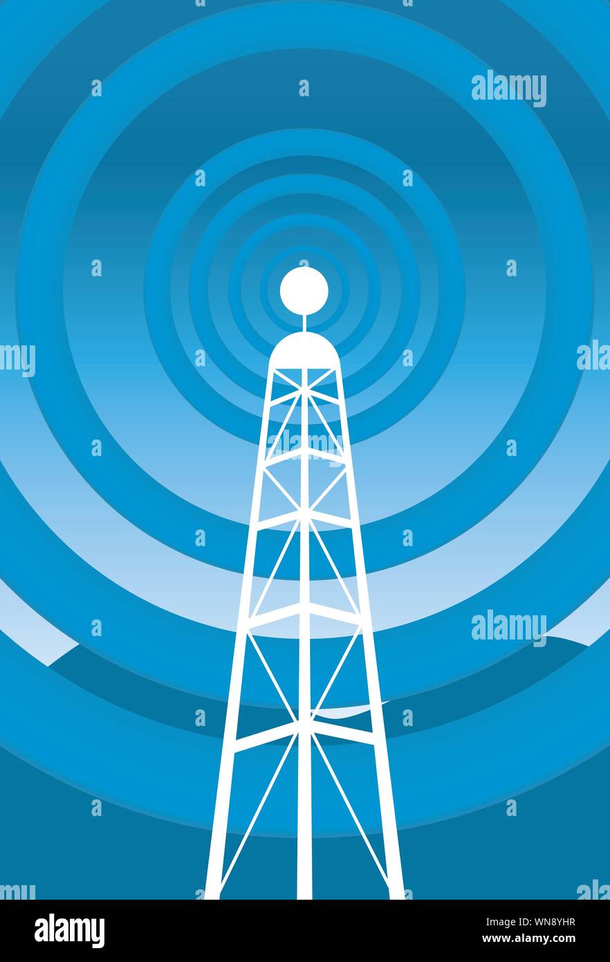 Tall radio tower Stock Vector Images - Alamy