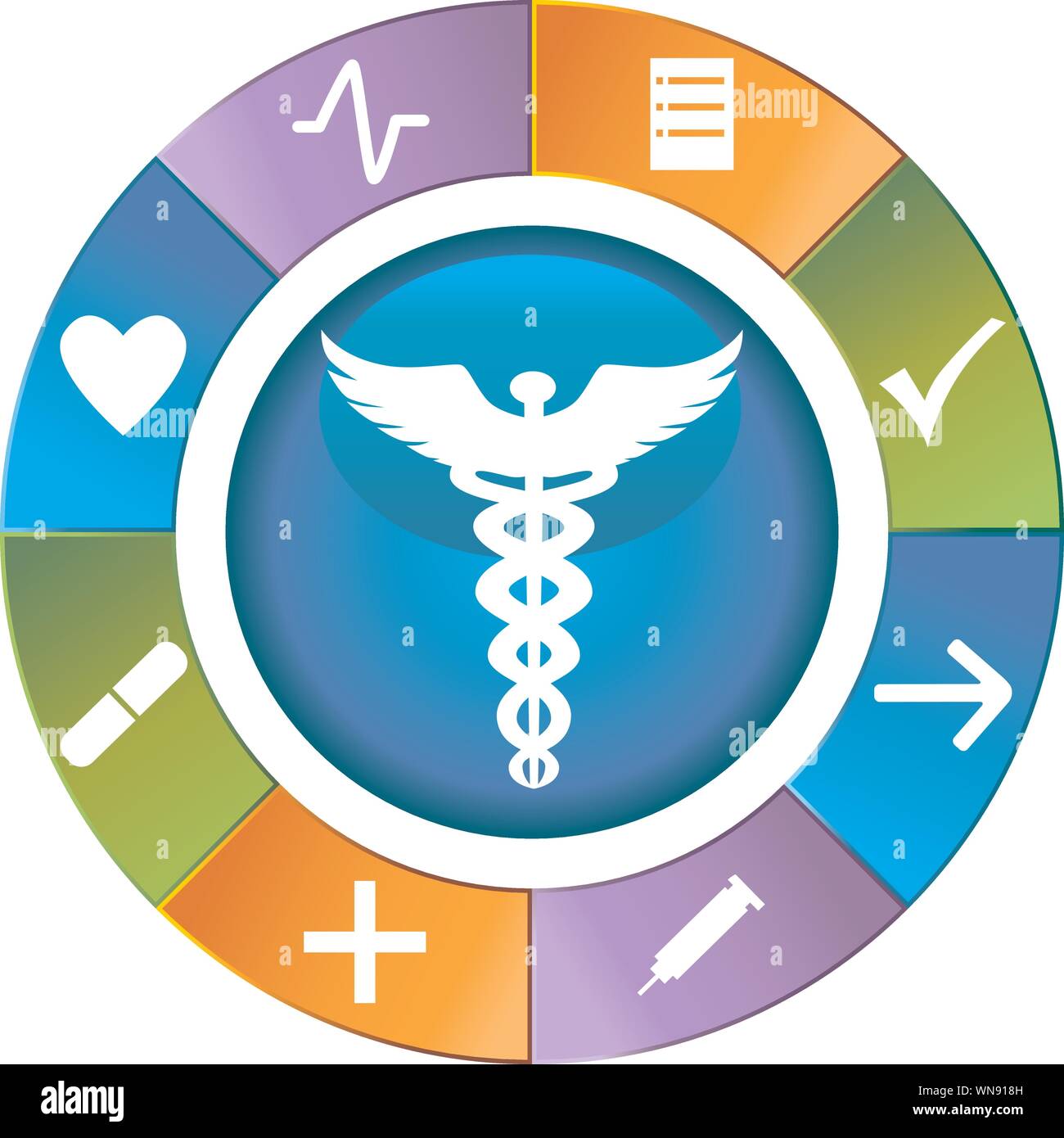 Healthcare Wheel - Simple Stock Vector Image & Art - Alamy