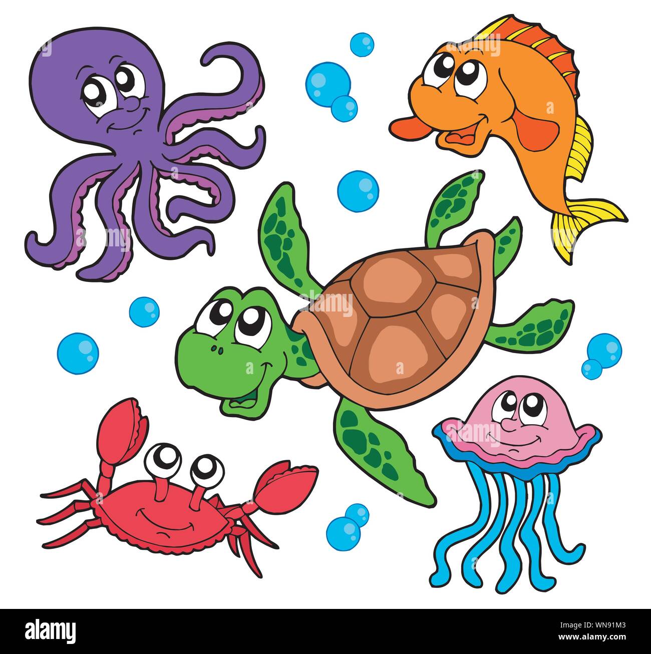 Marine animals collection Stock Vector Image & Art - Alamy