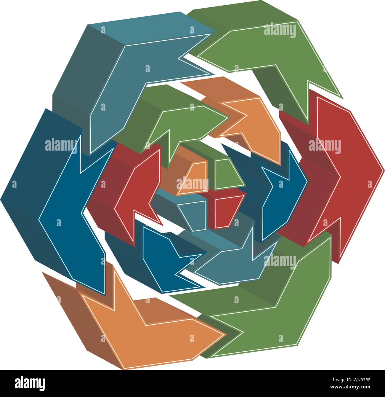 Process Hexagon Diagram Stock Vector Image & Art - Alamy