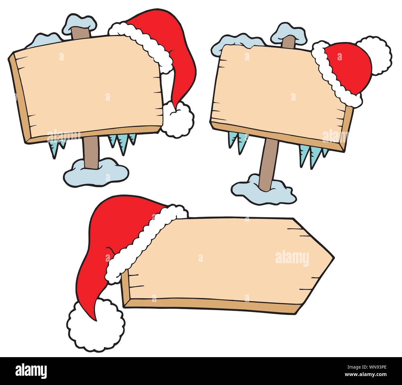 Christmas wooden signs with caps Stock Vector Image & Art - Alamy