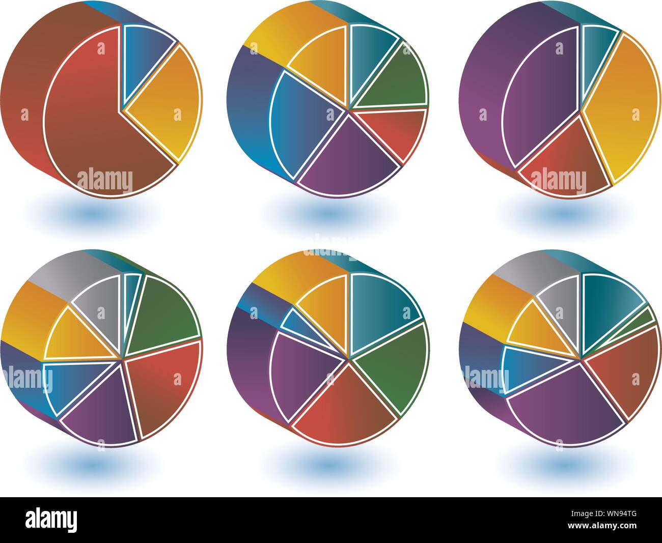 Pie Chart Set Stock Vector Image & Art - Alamy