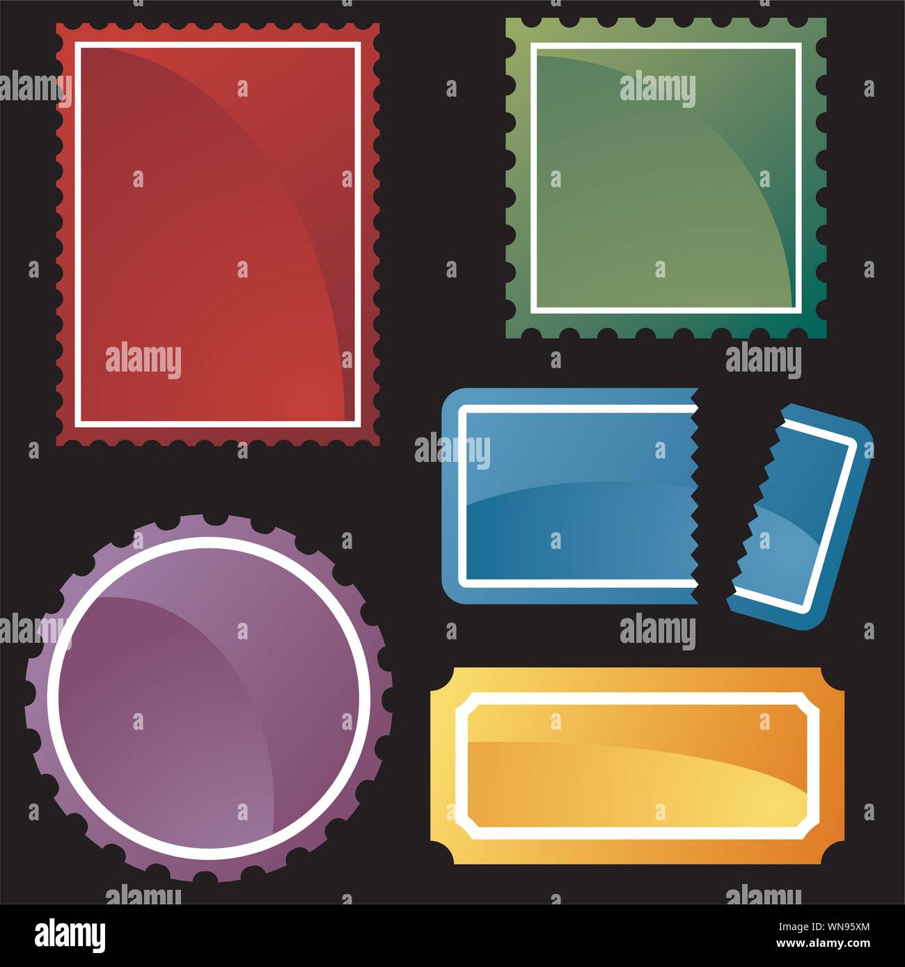 Green postage stamps Stock Vector Images - Alamy