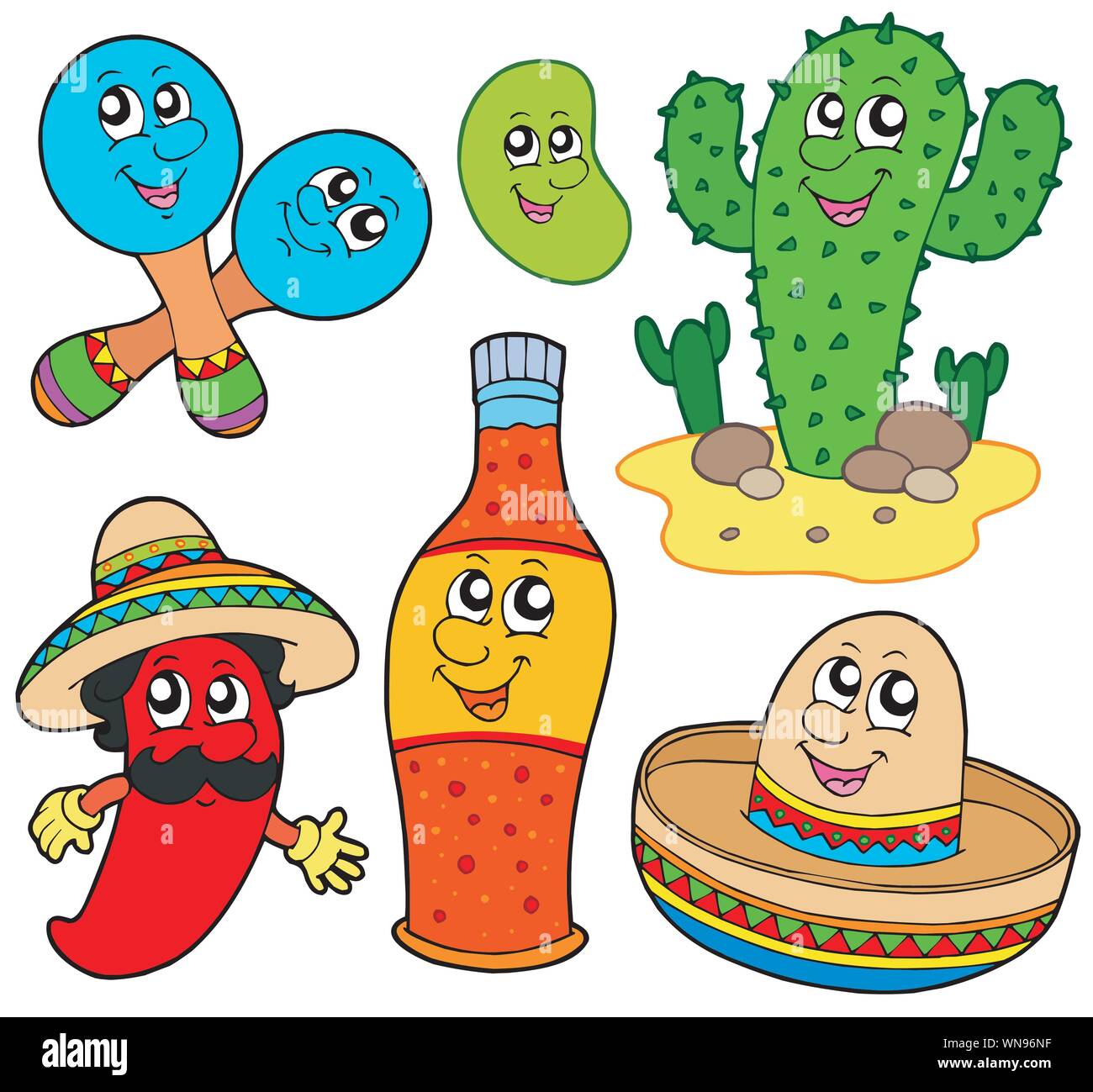 Mexican cartoon collection Stock Vector Image & Art - Alamy