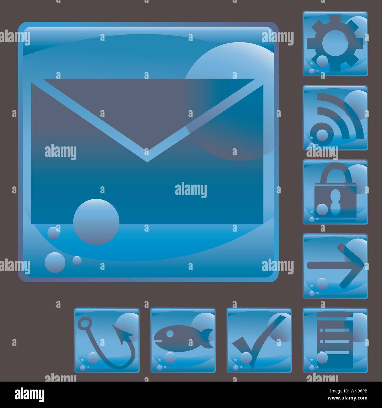 Square Bubble Buttons Stock Vector Image & Art - Alamy