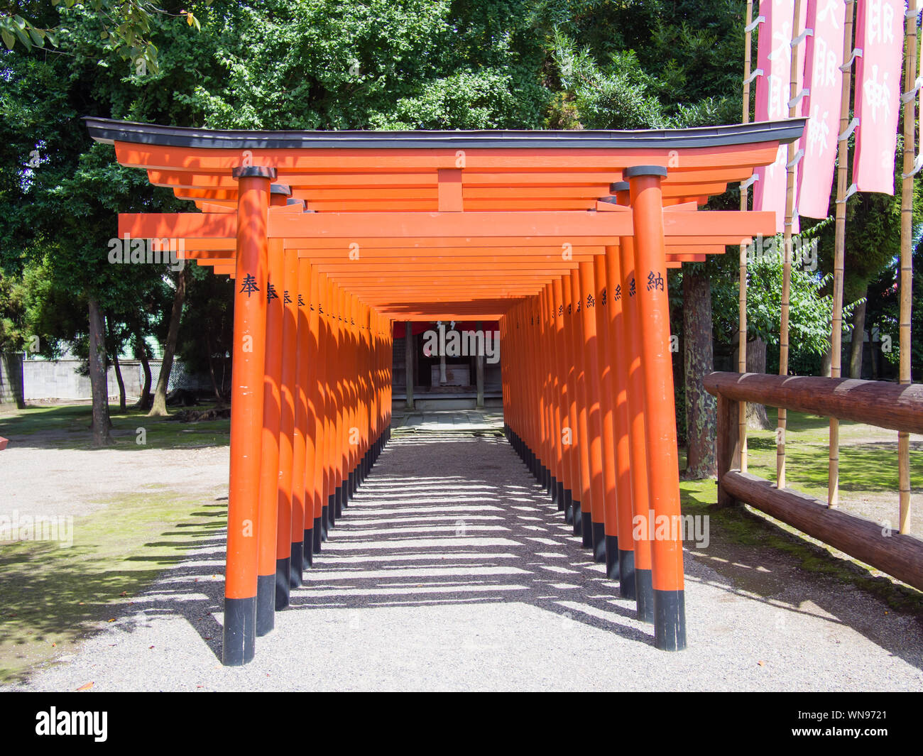 The Inari Shrine in Suizen-ji Joju-en on September 3, 2019 in Kumamoto ...