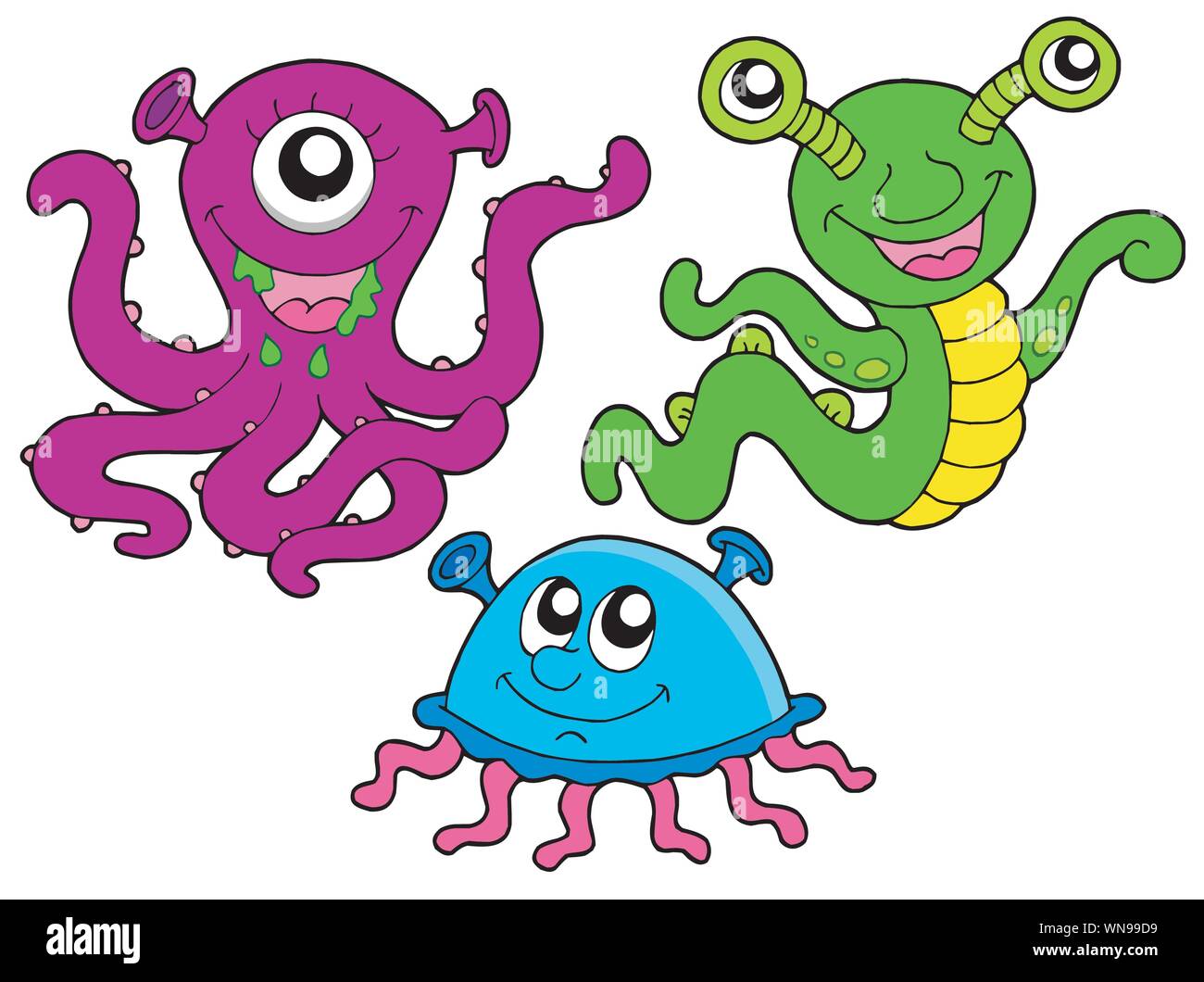 Alien monster with tentacles Cut Out Stock Images & Pictures - Alamy