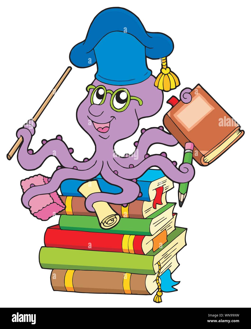 Pile books glasses Stock Vector Images - Alamy