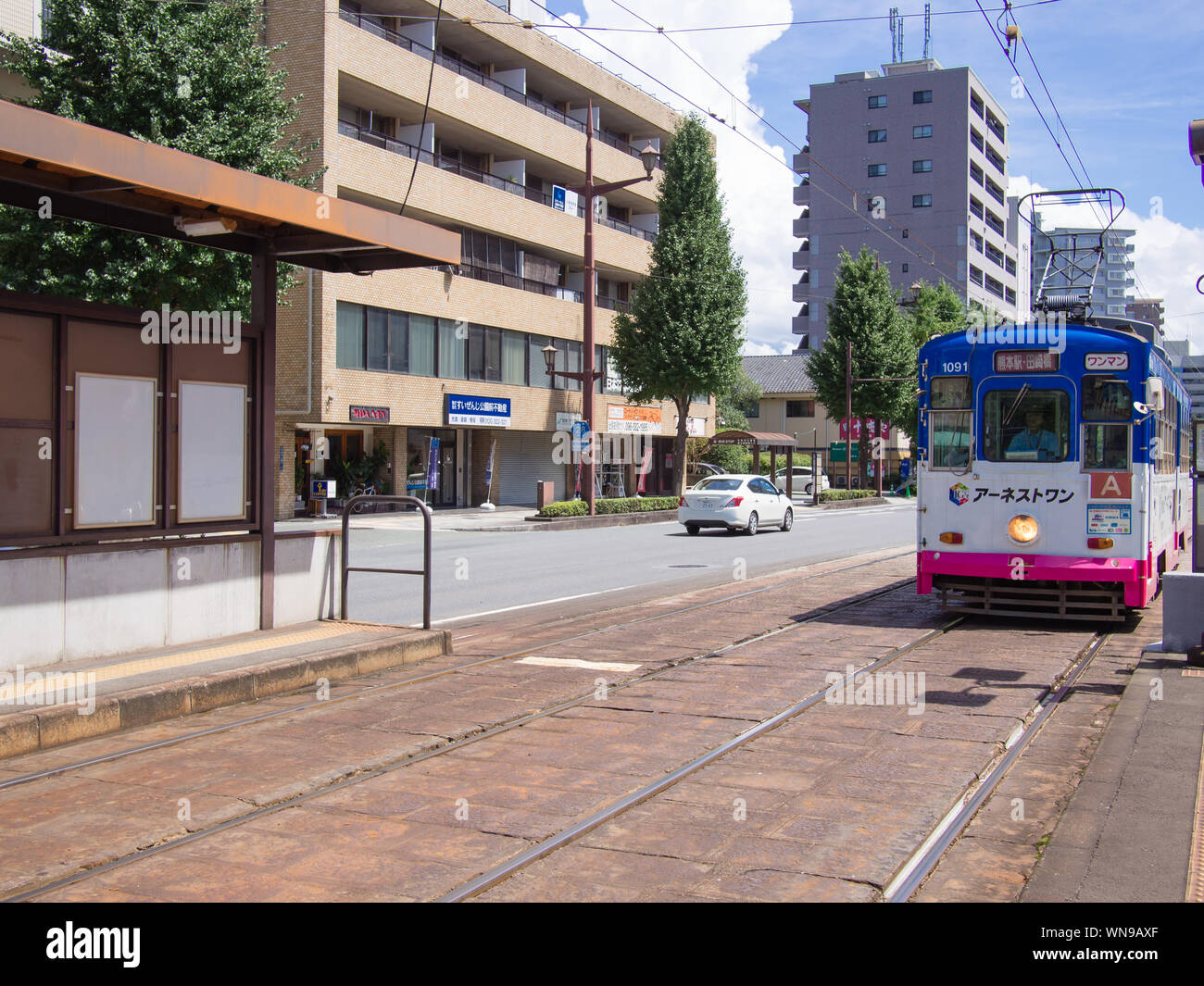 The Kumamoto JR station on September 3, 2019 in Kumamoto. This station ...