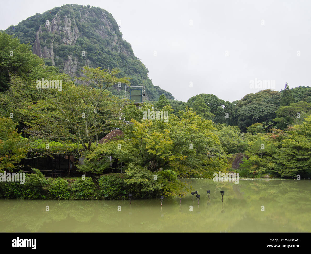 Mount Mifune in Saga, Japan. This mountain is the symbol of the city of ...