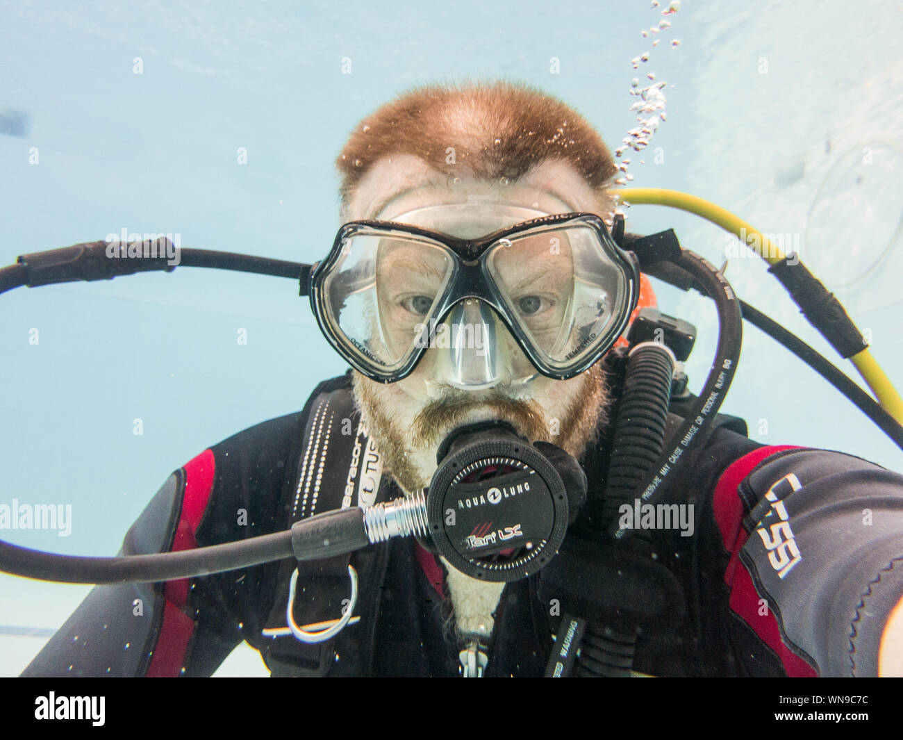 Scuba diver looking up hi-res stock photography and images - Alamy