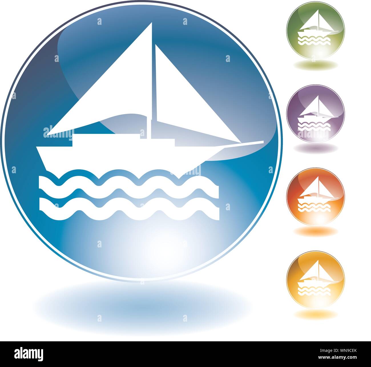 Sailboat Crystal Icon Stock Vector Image & Art - Alamy
