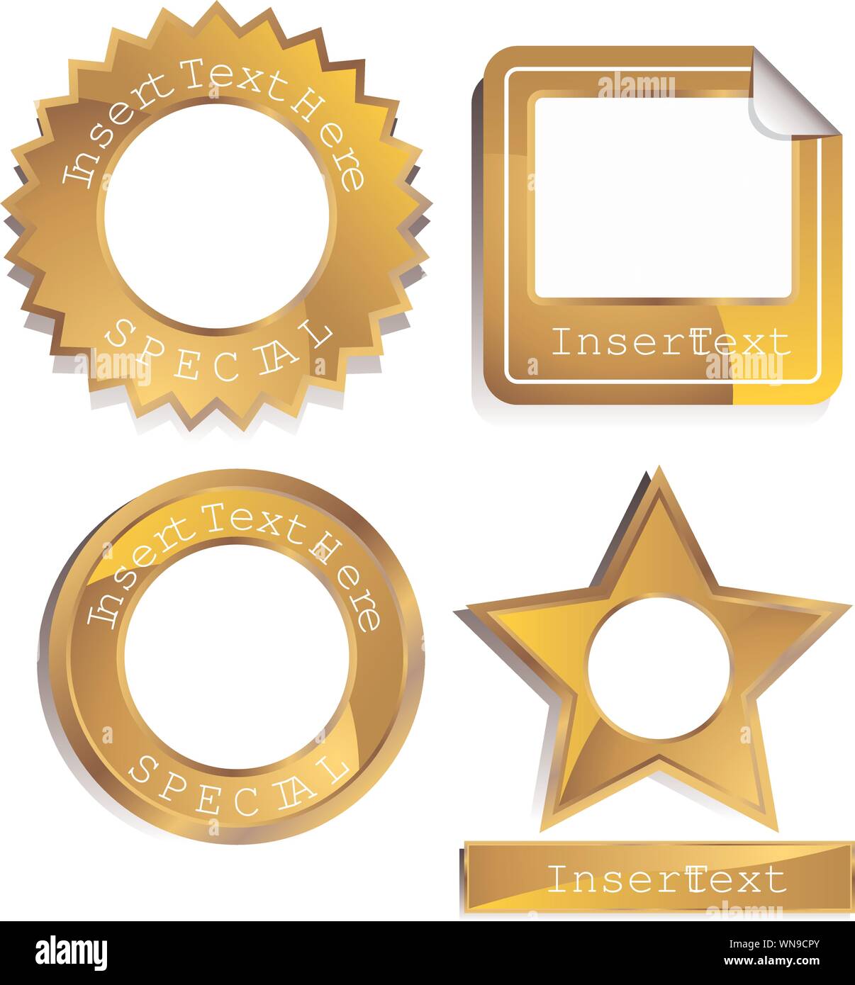 Gold Label Set Stock Vector Image & Art - Alamy