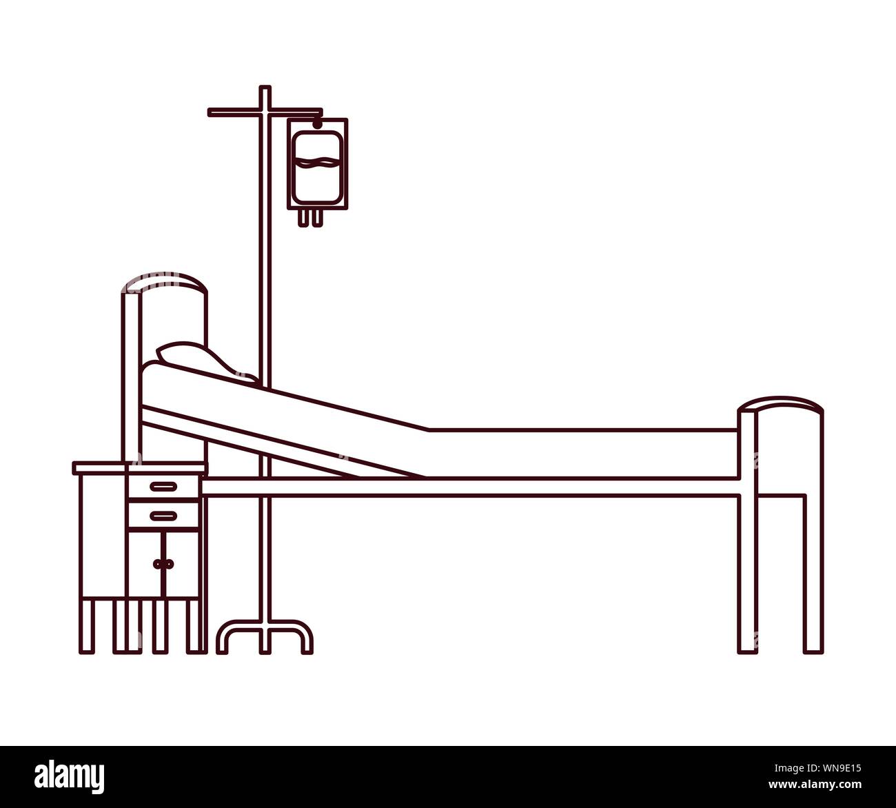 hospital stretcher with liquid bag scene Stock Vector Image & Art - Alamy